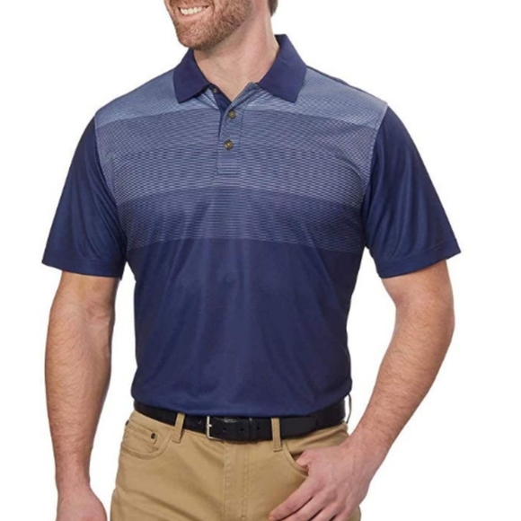 Pebble Beach | Shirts | Pebble Beach Blue Striped Dryluxe Performance ...
